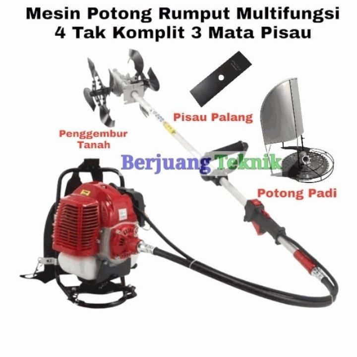 Mesin Potong Rumput 4 Tak Multifungsi Komplit 3 Mata Pisau (Potong ...