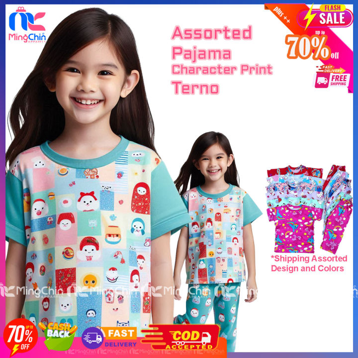 MyLittleSARAH ™️🔖 TERNO PAJAMA Kids for Girl | Assorted Tshirt Ternos ...