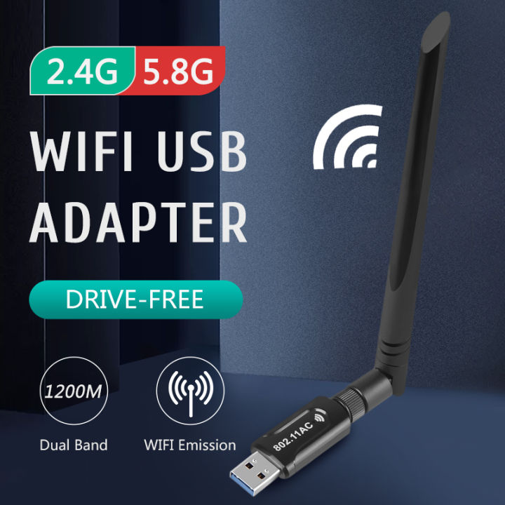WiFi Wireless Network Card 1200Mbps USB 3.0 WIFI USB Adapter 2.4G/5.8G ...