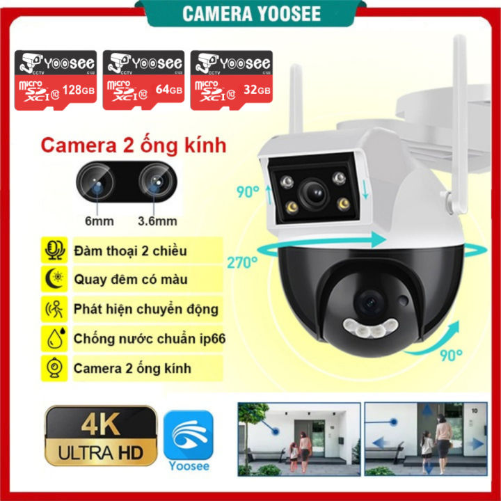 Camera Yoosee 2 mắt G36 Ngoài Trời Xem Cùng lúc 2 khung hình FHD 8.0mpx ...