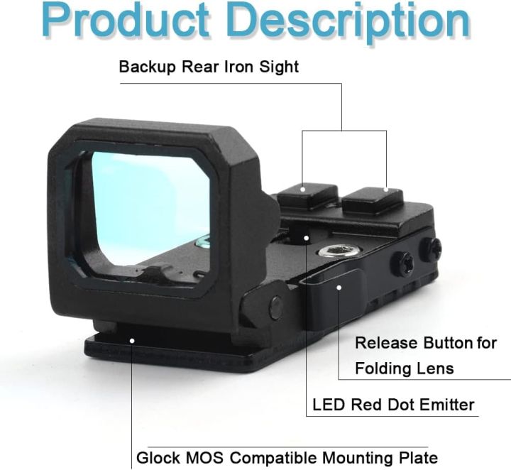 Flip Up Red Dot Compact Flip Reflex Sight Red Dot Compact RMR Flip For ...