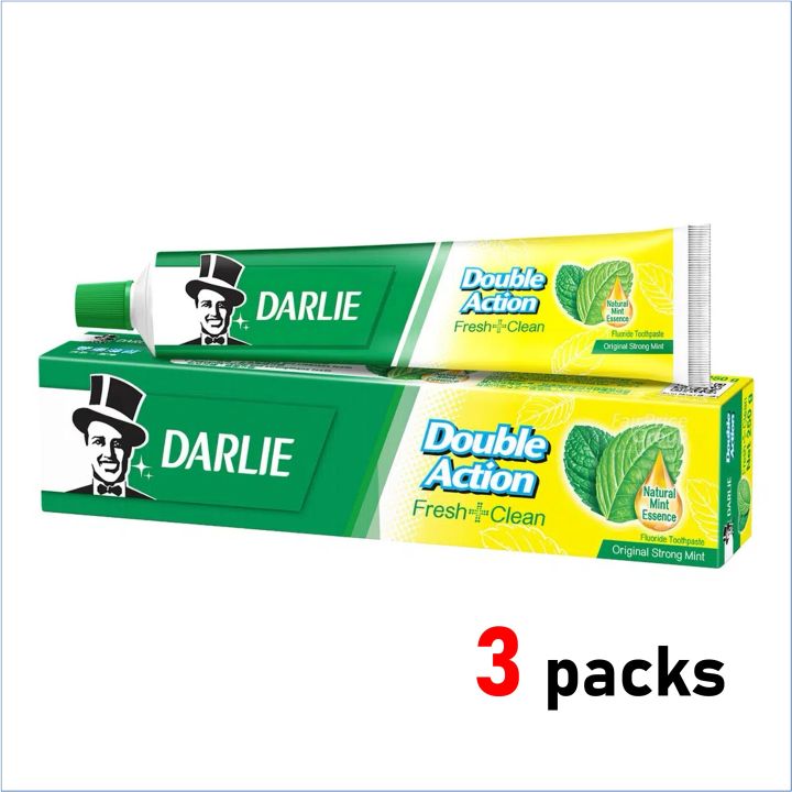Darlie Double Action (Original Strong Mint) Fresh + Clean Fluoride ...