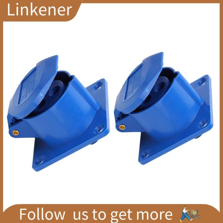 LINKENER 2 Pcs 3 Pin 16A Industrial Power Socket 2P+E 220-250V ...