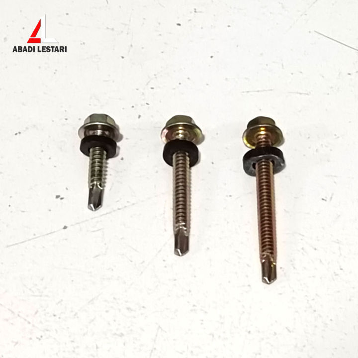 (JUAL 1 PCS) BAUT BAJA RINGAN / BAUT SENG / BAUT SEKRUP ROOFING RUPING ...