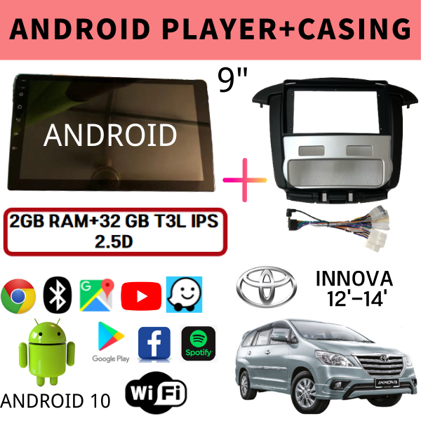TOYOTA Innova 2012, 2013, 2014 9" Inch Android 10 Car Android GPS Wifi ...