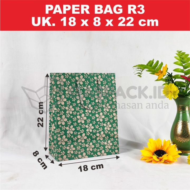 R3 Paper Bag Tas Kertas Godie Bag Uk 18x8x22cm isi 12 pcs | Lazada ...