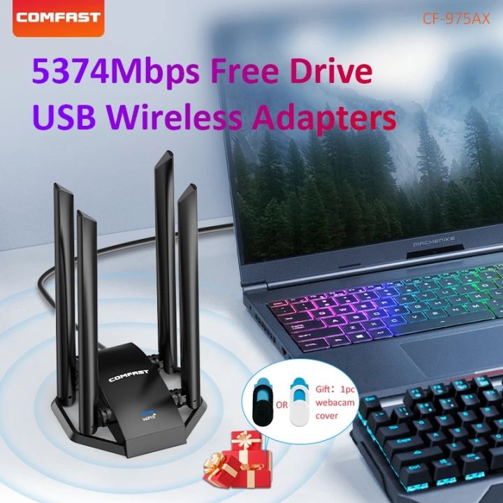 tmtkzp1 5374Mbps USB Wifi6 Adapter AX5400 Tri-band Gigabit Gaming ...