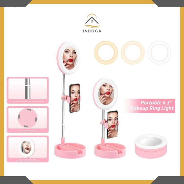 Tripod Ringlight Cermin G3 Kaca Makeup Selfie LED / Ringlight hp ...