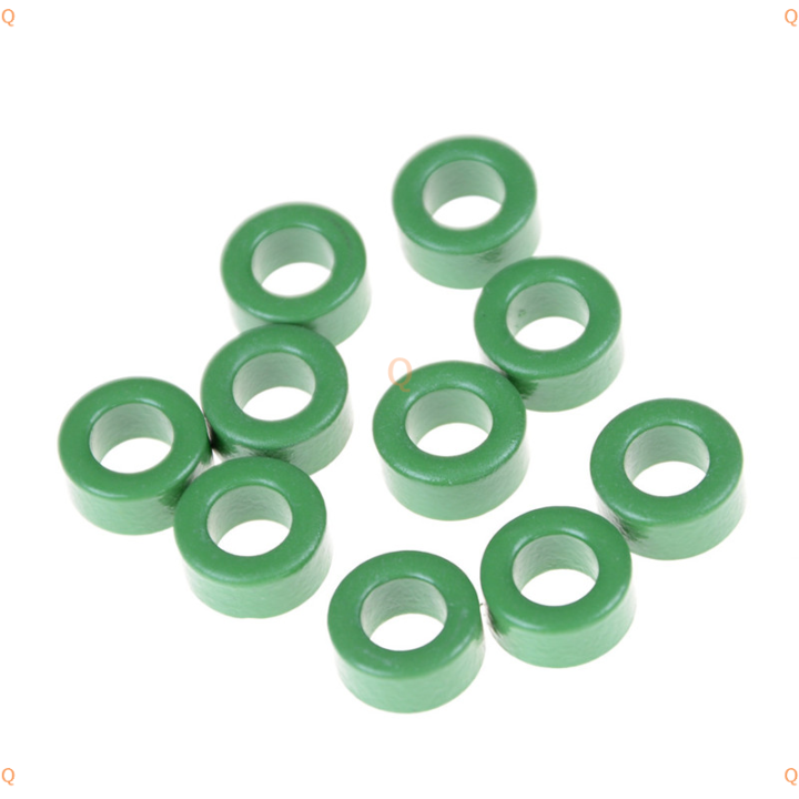 QR 10Pcs Inductor Coils Green Toroid Ferrite Cores Anti-interference ...