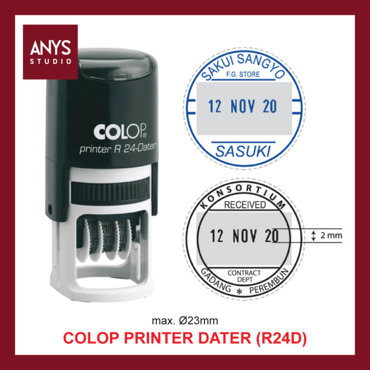 [Custom Made] (R24D) COLOP Printer R24-Dater Self-Inking Stamp | Lazada