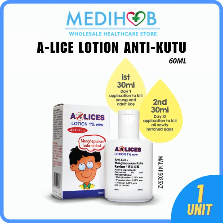 UBAT KUTU RAMBUT KEPALA Syampoo A-lices 60ml Head Lice Shampoo Hapuskan ...