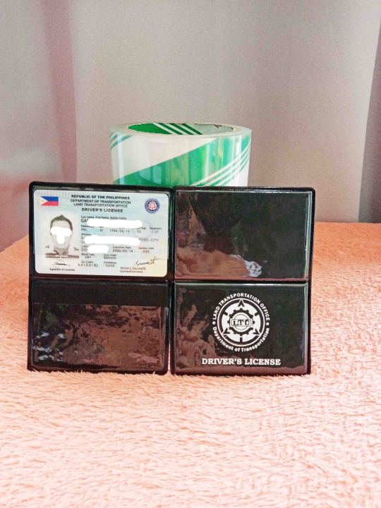 Driver license jacket with PVC/driver license holder (black) | Lazada PH