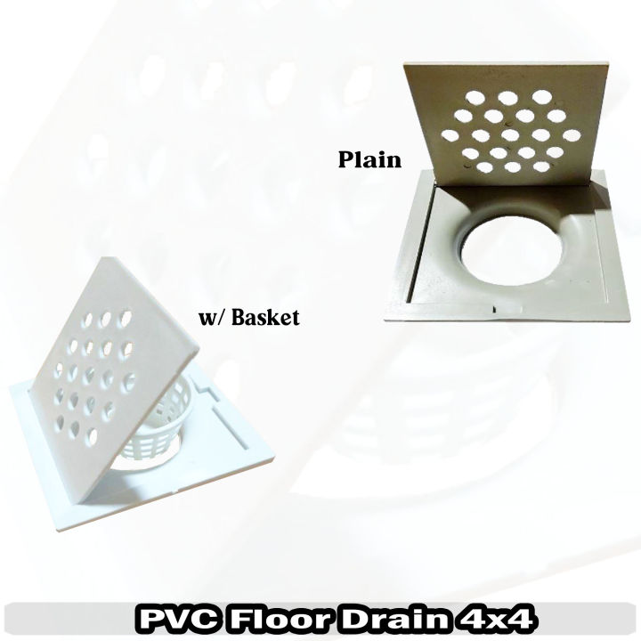 pvc floor strainer 4x4 plain / with basket | Lazada PH