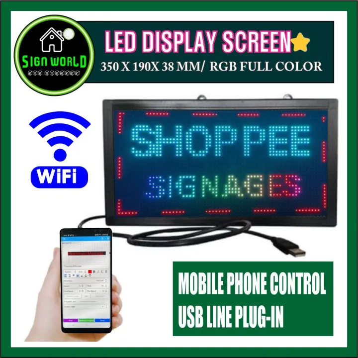 LED Digital Programmable Signage RGB Full Color / Display Screen Store ...