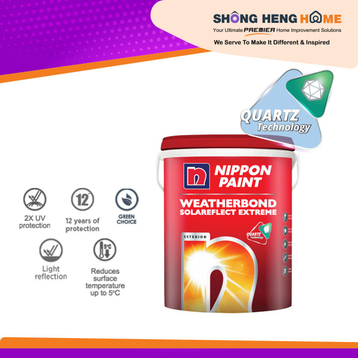 5L Nippon Paint Weatherbond Solareflect Extreme with Quartz Technology ...