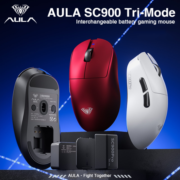 AULA SC900 Wireless Mouse Lightweight Esports Tri-Mode 6-level DPI ...