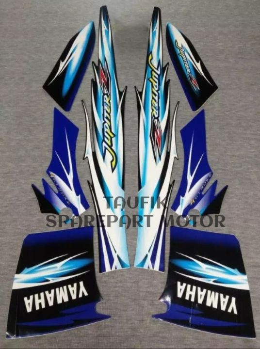 Striping / striker body Jupiter Z 2007 warna Biru putih | Lazada Indonesia
