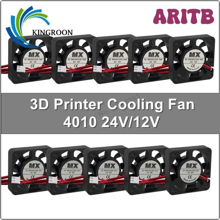 ARITB 1~10pcs 3D Printer Cooling Fan 4010 DC 24V 12V Blower 40X40 X ...