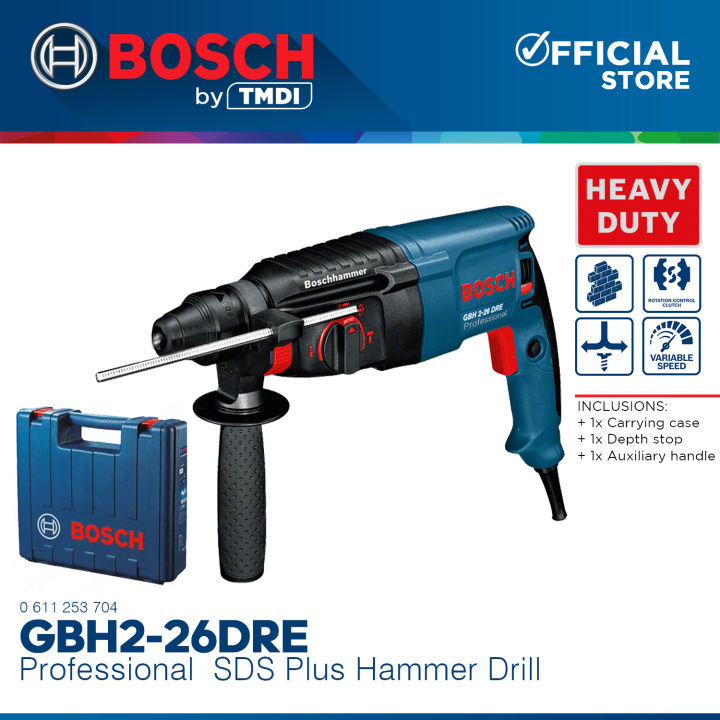 BOSCH SDS Plus Hammer Drill With Hard Carrying Case Universal Rotary ...
