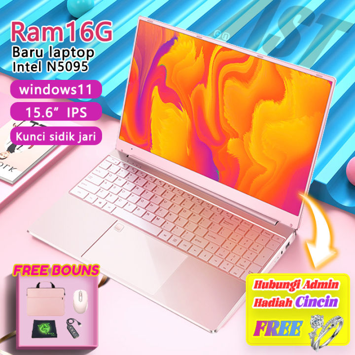 AST laptop baru pink Intel N5095 15.6 inci 16GB/512GB ssd(UPGRATE) IPS ...