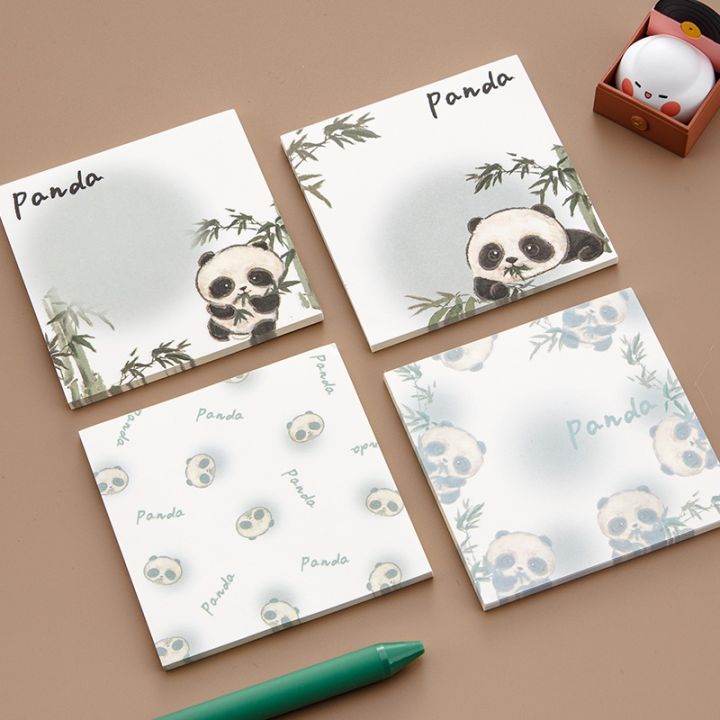 50 Sheets Cartoon Kawaii Panda Non-Sticky Memo Student Writable Deco ...
