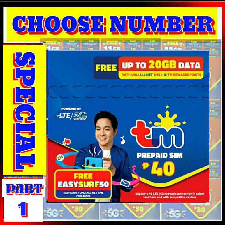 TM SIM CARD 5G "CHOOSE NUMBER SPECIAL" (Part 1) | Lazada PH