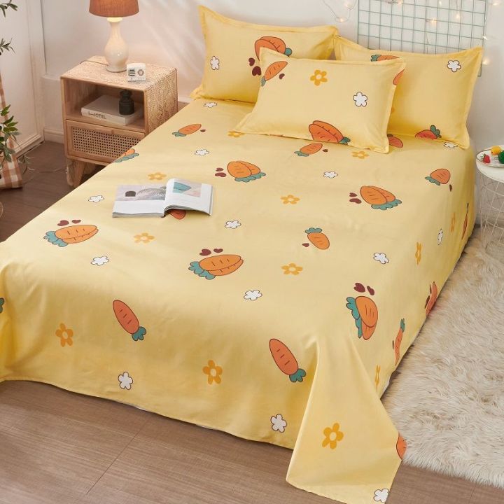Cadar Flat Cartoon Bedsheet Super Single/queen/king Sheet with 2 Pillow ...