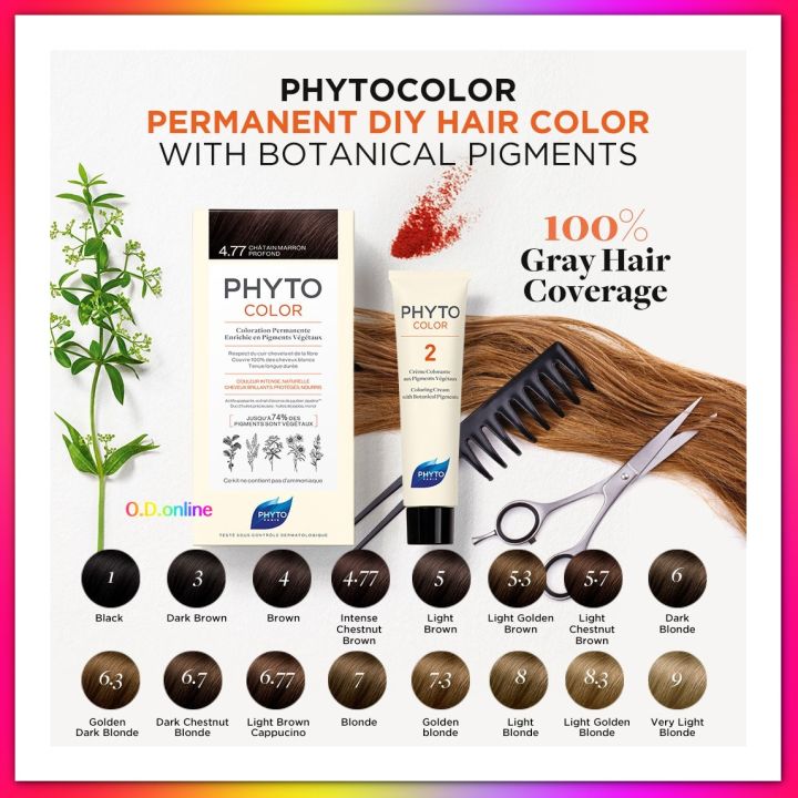 Phyto Phytocolor Ammonia-Free and Permanent Botanical Hair color ...