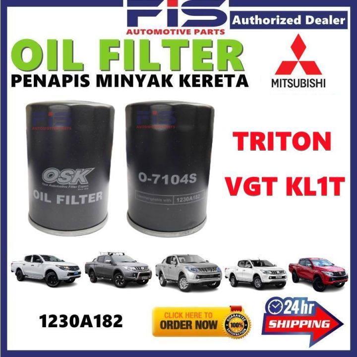 FIS Oil Filter Mitsubishi Triton VGT KL1T 1230A182 O-7104S Penapis ...
