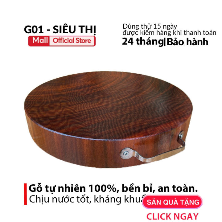 Thớt gỗ nghiến Tây Bắc chặt thái cao cấp siêu bền G01, khán khuẩn, an ...