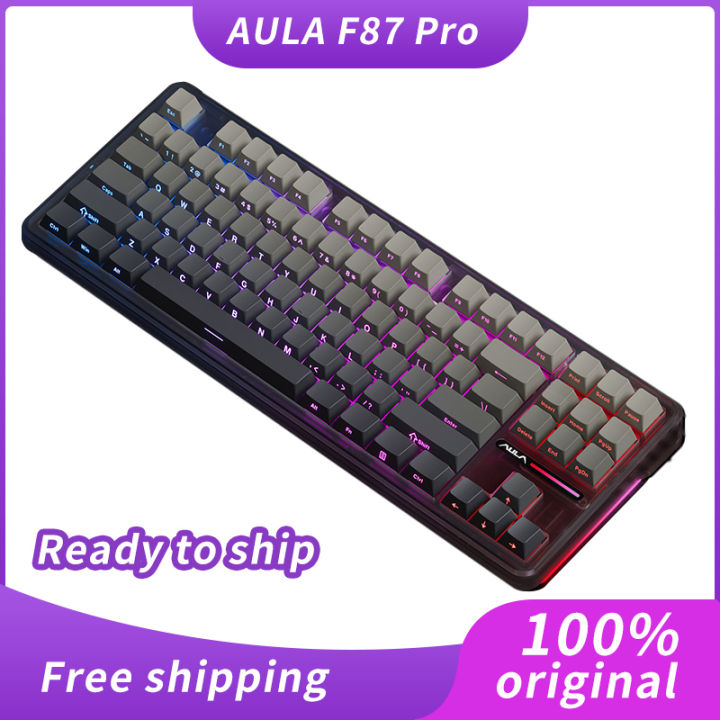 Original AULA F87 Pro Mechanical Keyboard Wireless USB Bluetooth Tri ...