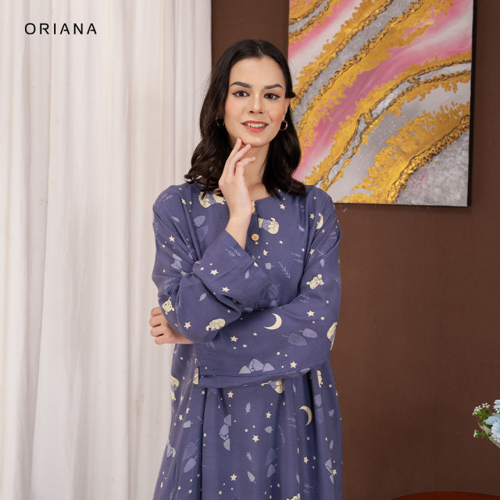 Oriana Homewear Daster Gamis Laiqa Sizing | Daster Panjang Gamis Busui ...