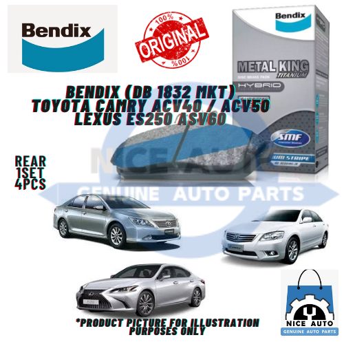 TOYOTA CAMRY ACV40 / ACV50 / LEXUS ES250 ASV60 FRONT BRAKE PAD - BENDIX ...