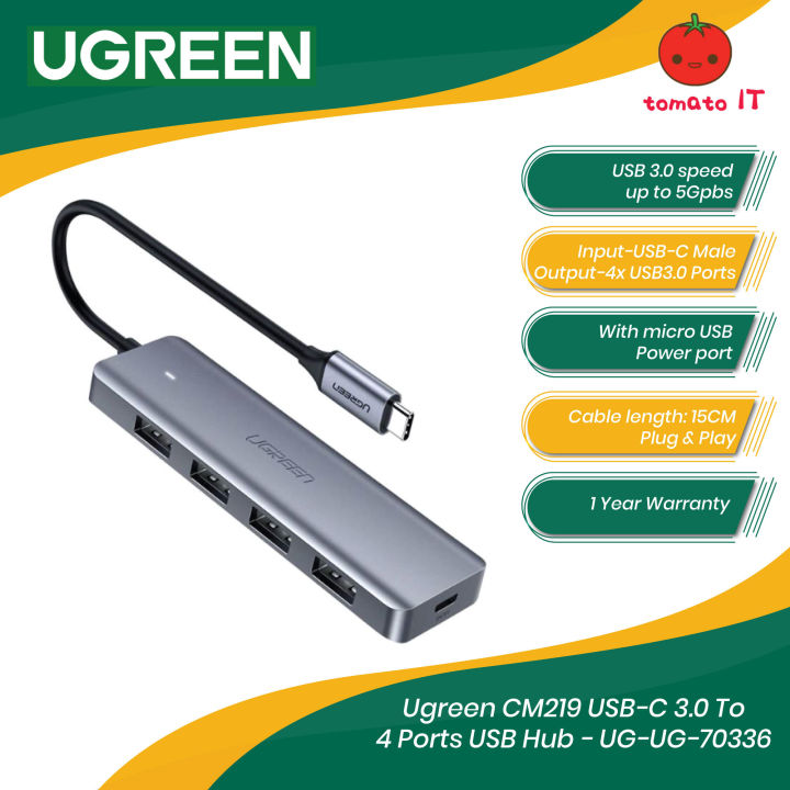 Ugreen CM219 USB-C 3.0 To 4 Ports USB Hub - UG-70336 | Lazada