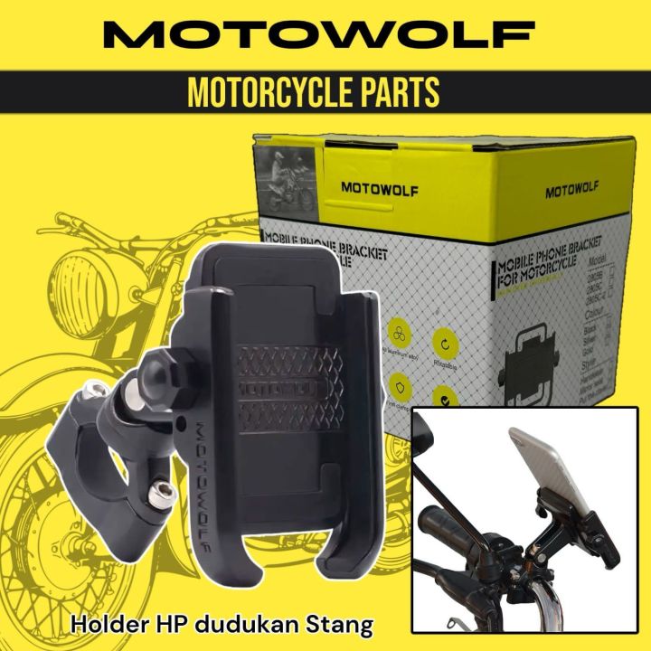 Holder Handphone / Holder Hp Motor / Pegangan Hp Motor Stang MotoWolf ...