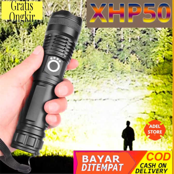 Senter Xhp50 Lampu Senter Led Super Terang 26650 Usb Rechargeable Zoom ...