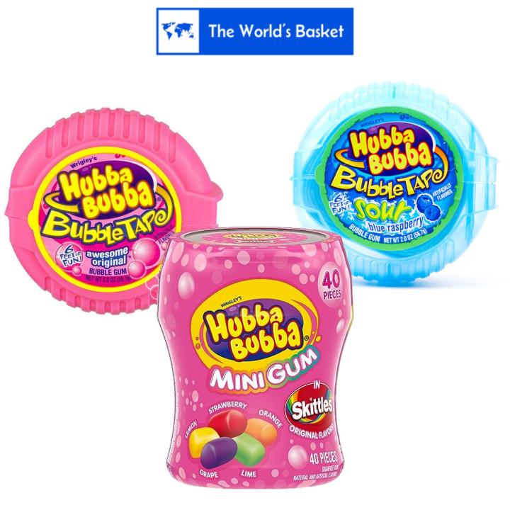Hubba Bubba Bubble Tape Sour Blue Raspberry♥ Original ♥ Mini gum Bubble ...