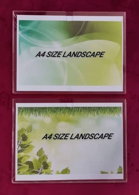 A4 Size Acrylic Clear Document And Certificate Display Frame Landscape ...