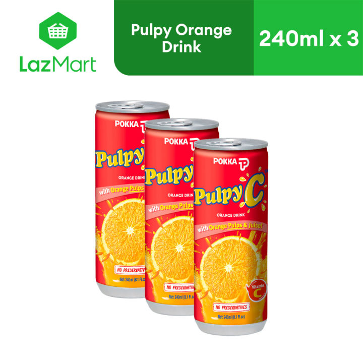 Pokka Pulpy C Orange Drink 240Ml - Pack Of 3 | Lazada PH