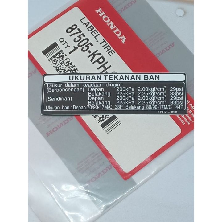 Sticker Label Tire Informasi Ukuran Tekanan Ban | Lazada Indonesia