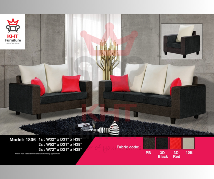Fabric Modern Sofa 1, 2 and 3 Seater Full Set Sofa 1806 | Lazada