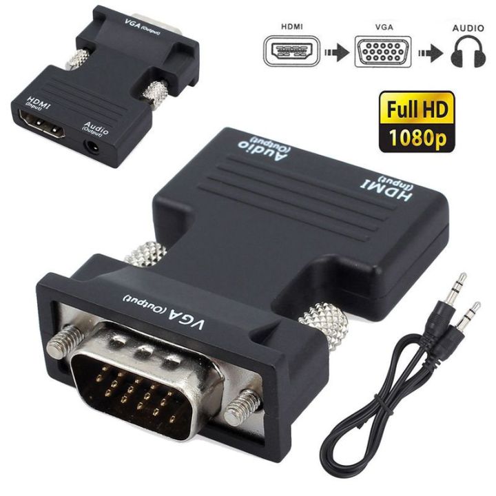 1080P HDMI Female input to VGA Male Output with Audio Cable Converter ...