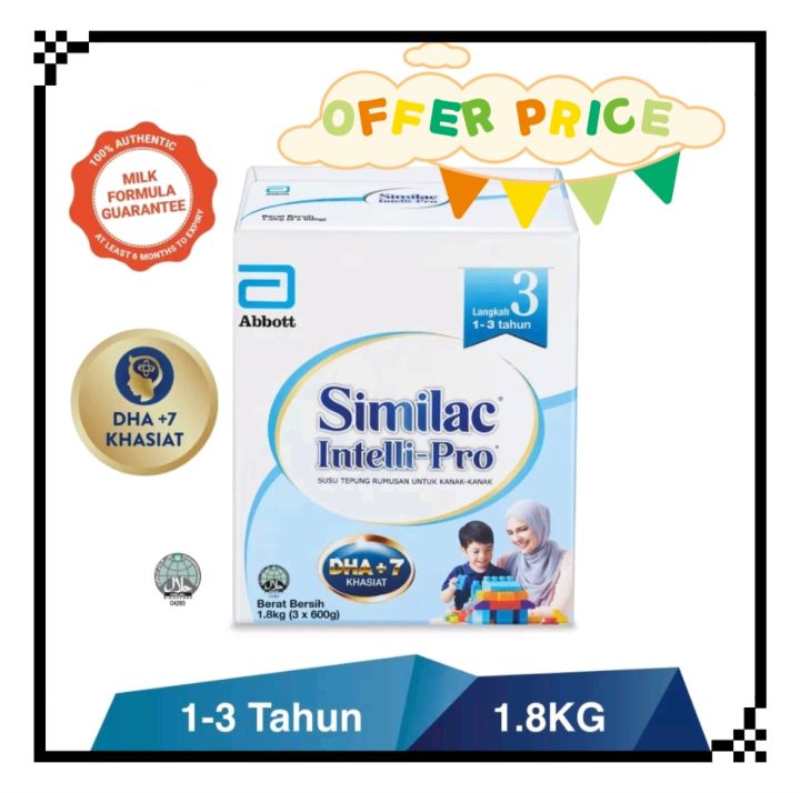 Similac Intelli-Pro Langkah 3 1.8kg (Growing Up Milk Formula) | Lazada