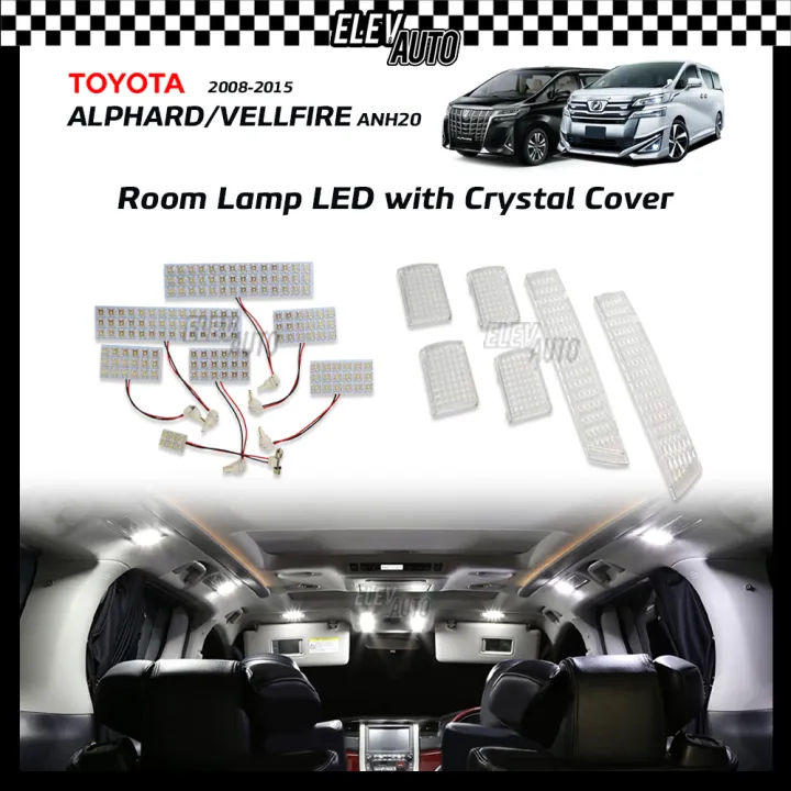 WHITE LED Room Lamp with CRYSTAL Cover Toyota Alphard Vellfire ANH20 ...