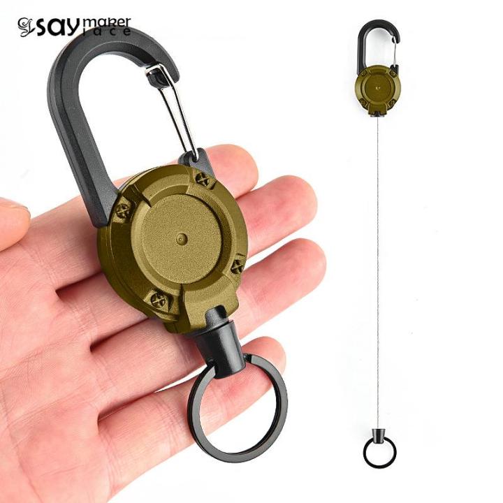 1pcs Sporty Retractable Key Ring Anti-Theft Metal Easy-To-Pull Buckle ...