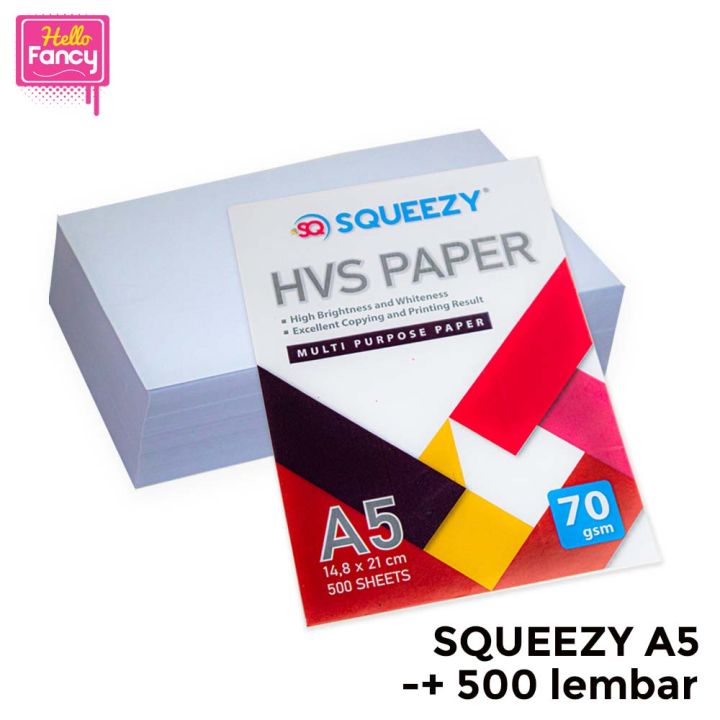 Kertas HVS A5 SQUEEZY 500 Lembar / NEURO 400 Lembar 70gsm Multipurpose ...