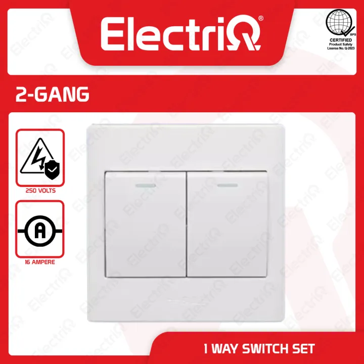 Electriq | Bull/Goneo 2 Gang 1 Way Switch Set 16A/250V (G06K211C ...