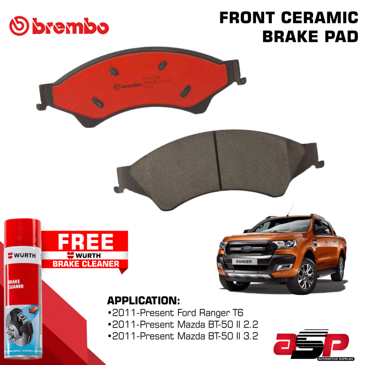 Brembo P24153N Ceramic Front Brake Pads for 2011 - Present Ford Ranger ...