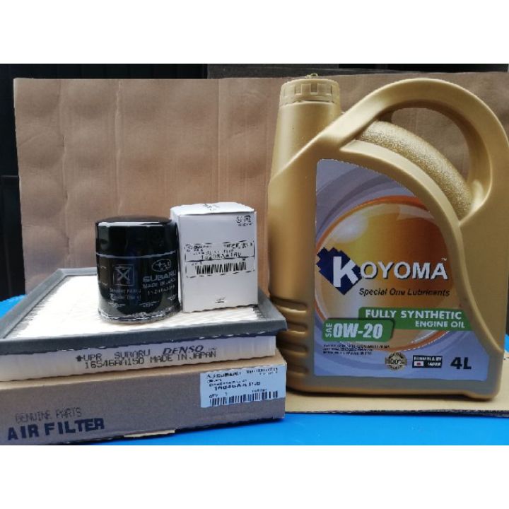 SUBARU XV, FORESTER 2018year OIL FILTER + AIR FILTER + KOYOMA 0W20 ...