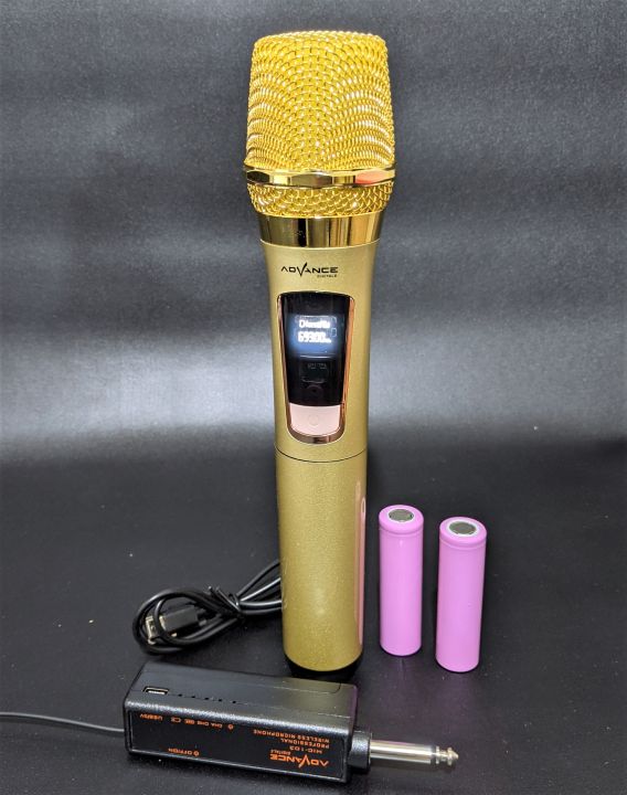 Mic Microphone Professional Wireless Advance 103 Gold Mewah Original ...